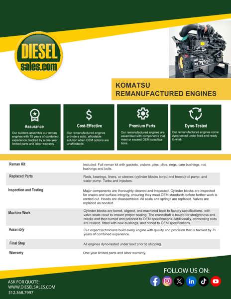 Komatsu SAA6D114E-3 Engine - dieselsales.com